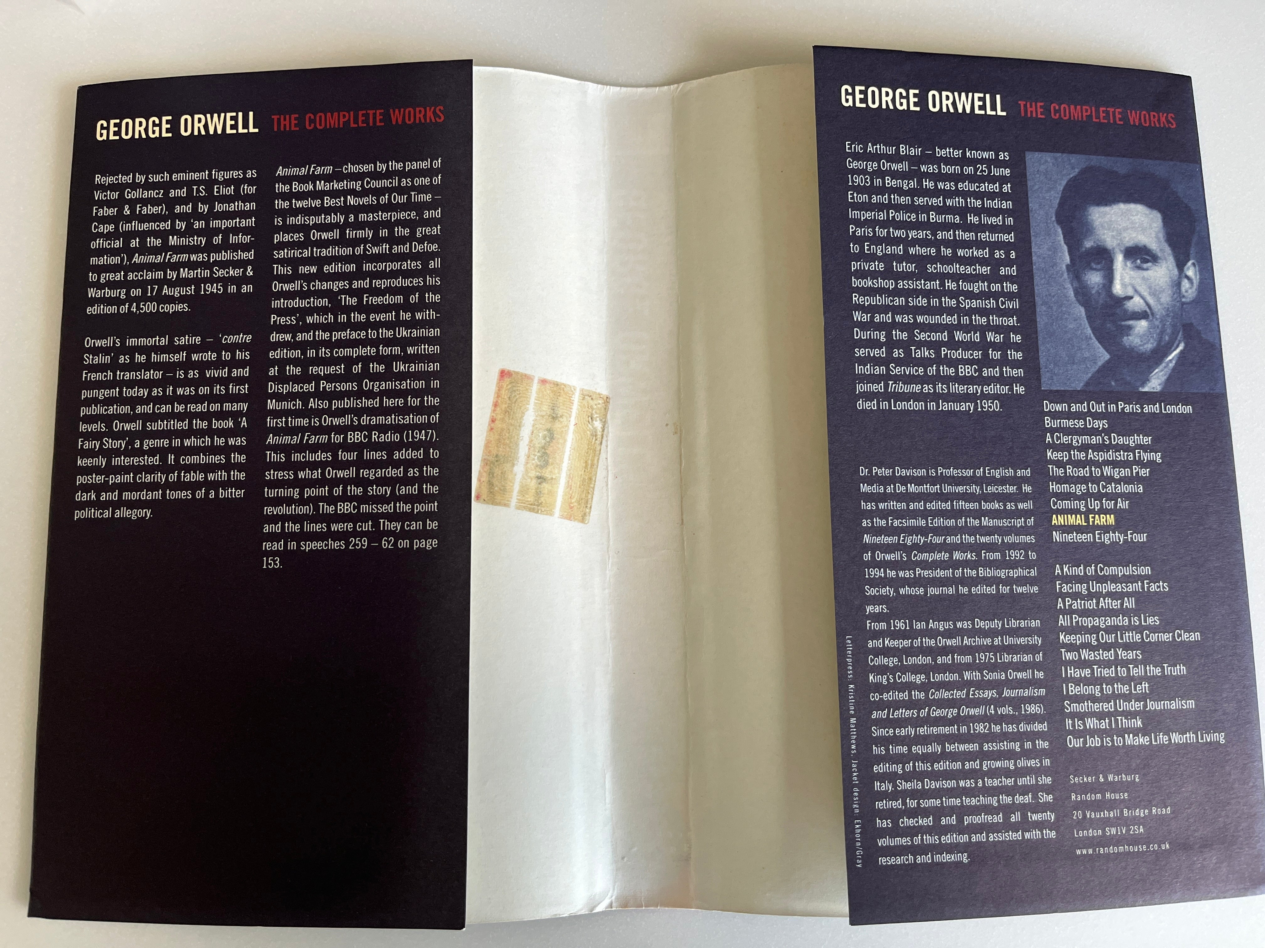 Complete Works of George Orwell, Animal Farm: A Fairy Story Vol. Eight ...