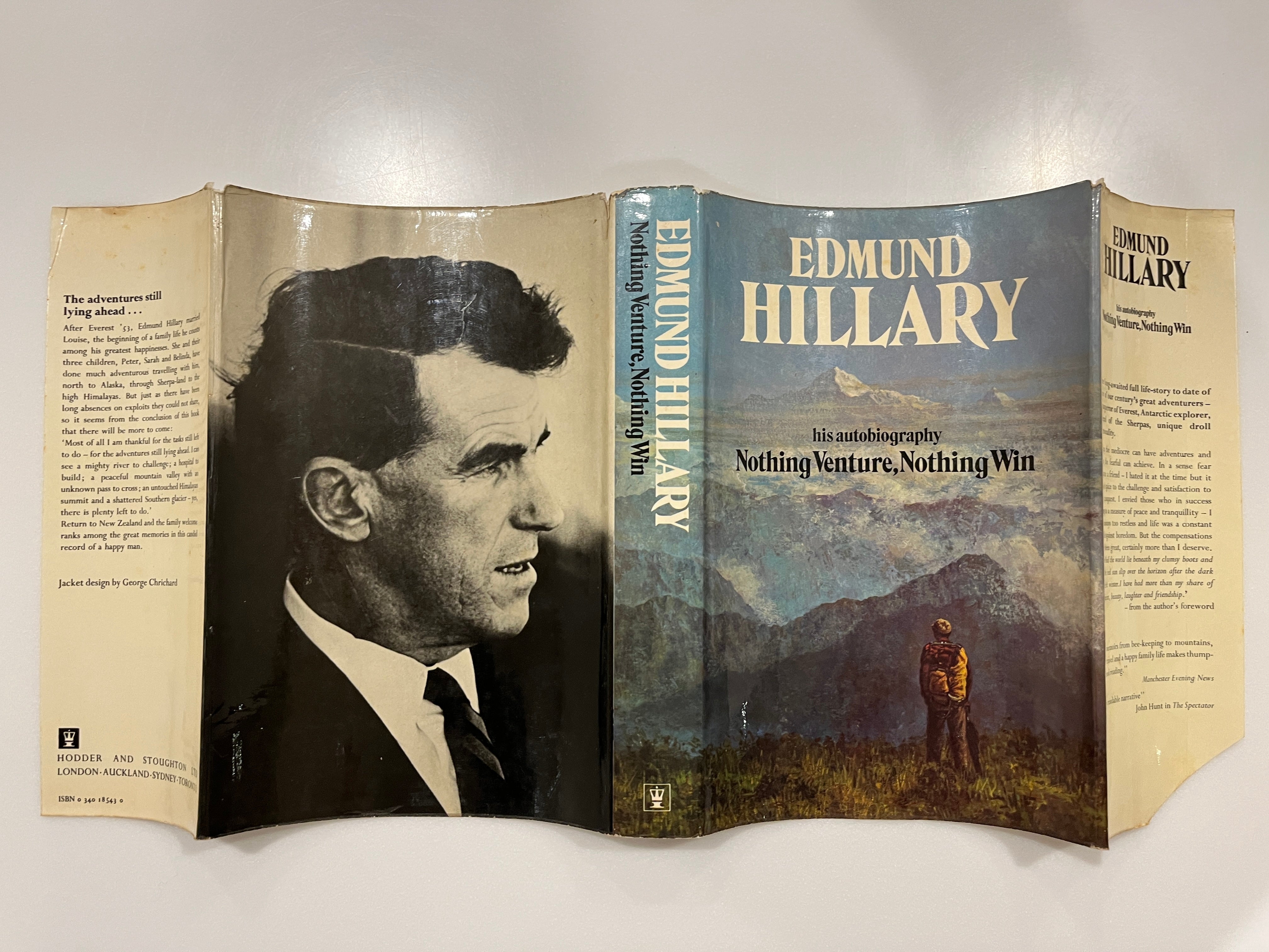 *SIGNED* Edmund Hillary, His Autobiography: Nothing Venture, Nothing W ...