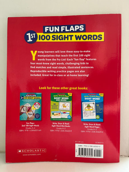 Fun Flaps: 1st 100 Sight Words Grades K-2.Reproducible Manipulatives b ...
